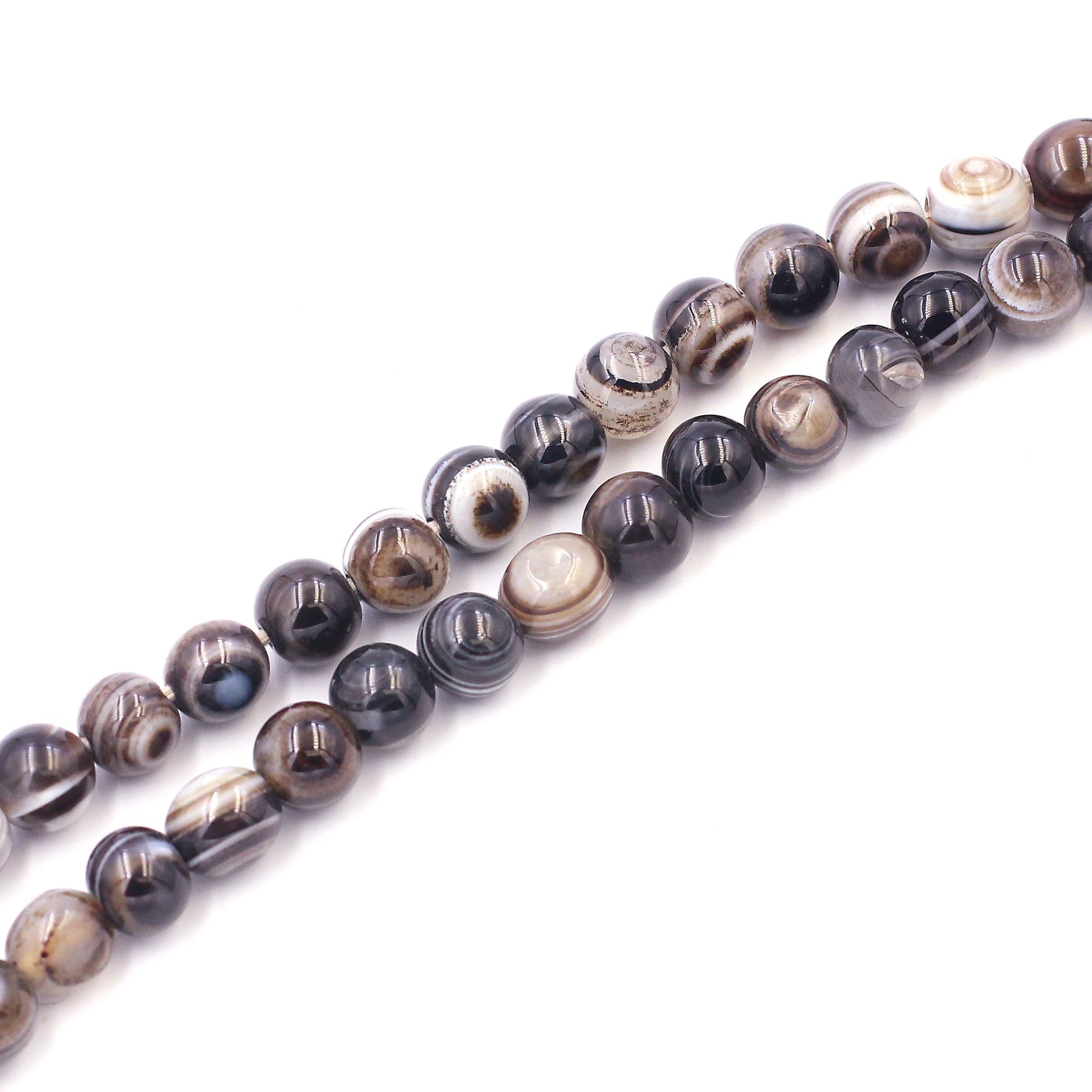 (BA-006) Banded Agate Eyes 12mm